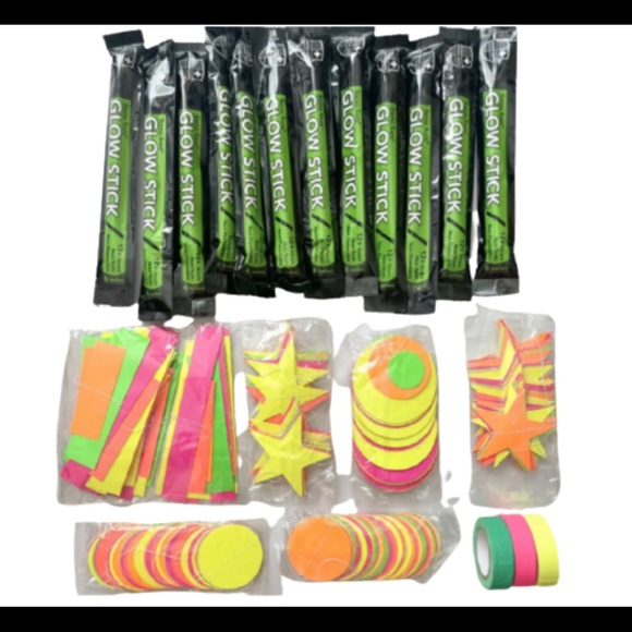 Party Supplies | Neon Black Light Party Bundle Kit With 12 Giant Glow ...